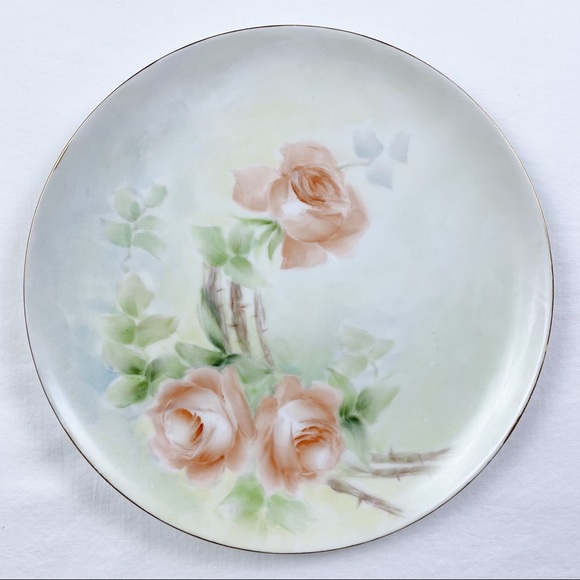 Vintage | Dining | Vintage Hand Painted Rose Plate | Poshmark